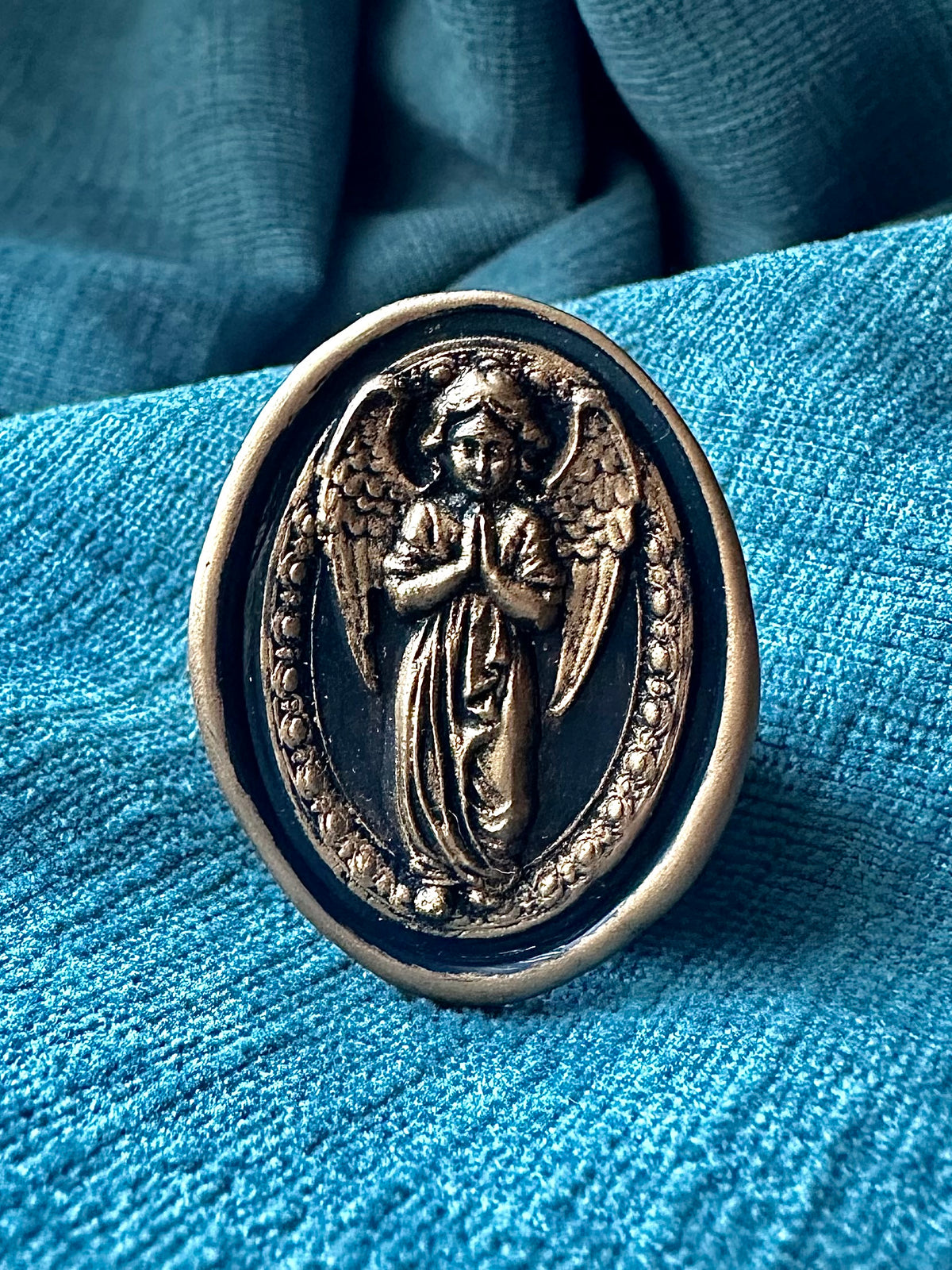 3D Praying Guardian Angel Oval Brass Wax Seal Stamp– Air Of Secrecy Wax ...