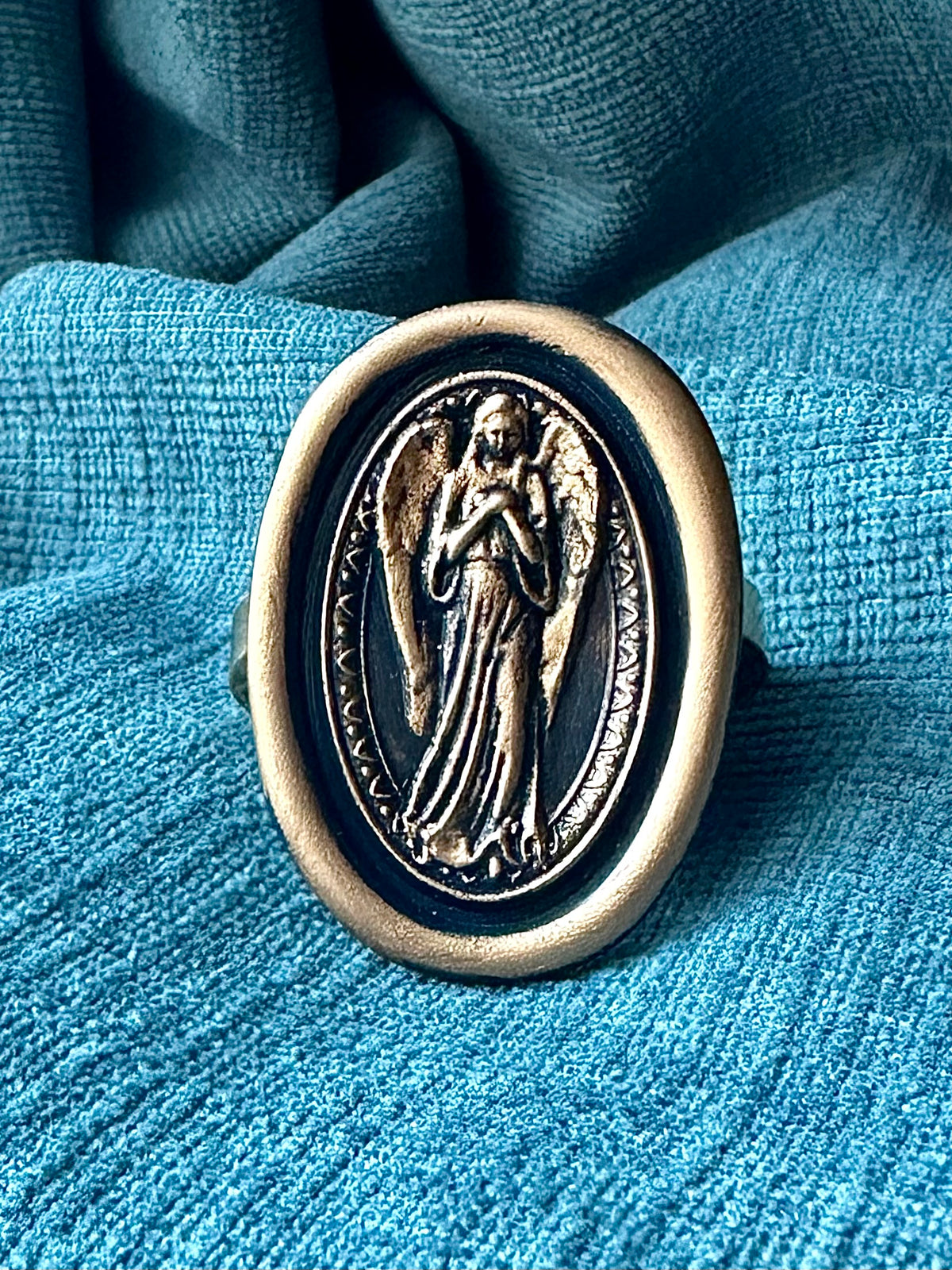 3D Serene Guardian Angel Oval Brass Wax Seal Stamp– Air Of Secrecy Wax Shop