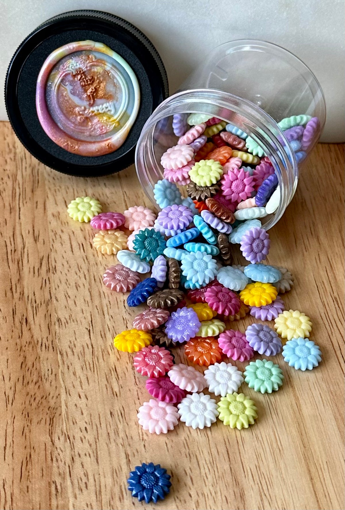 Stella’s Sunflower Garden Mix (32g) Sunflower Shaped Sealing Wax Beads ...